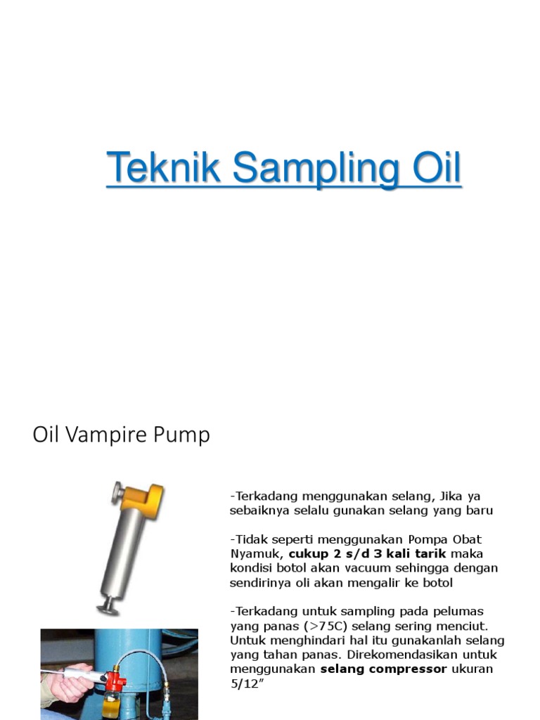 Cara Pengambilan Oil Sample PAP Atau SOS | PDF