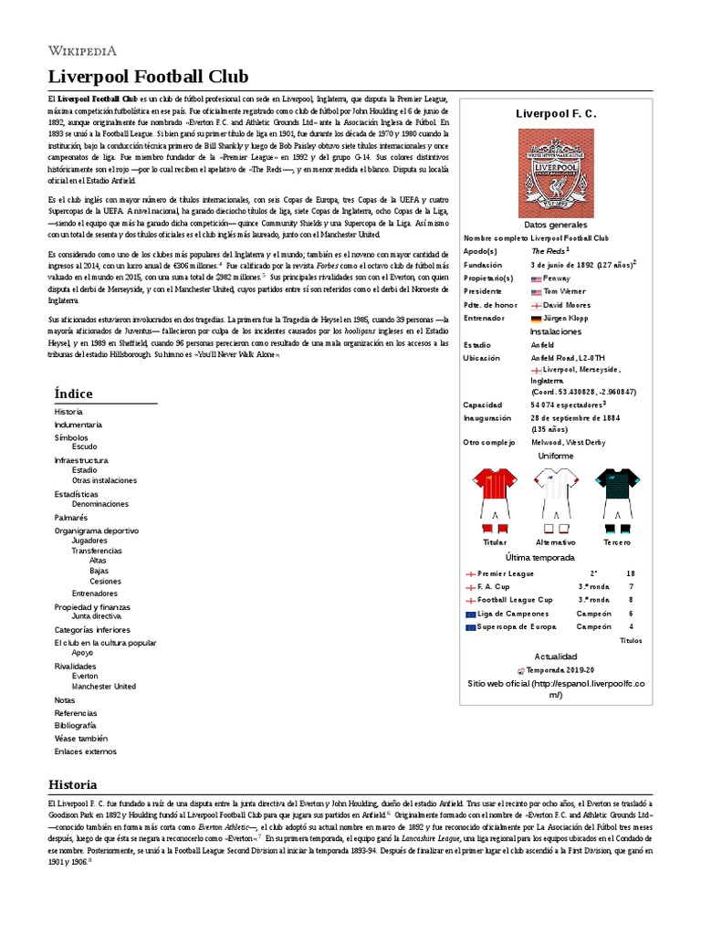 Liverpool Football Club PDF | PDF | Liverpool FC | Liga Premier