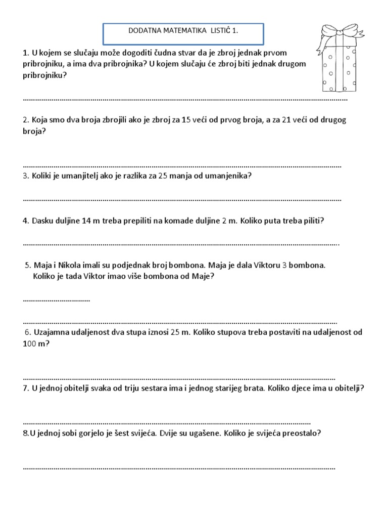 Dodatna - Matematika 2.razred | PDF