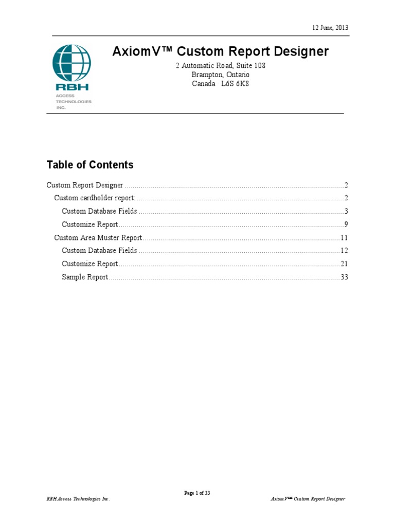 AxiomV Custom Report Designer | PDF | Computer File | Axiom