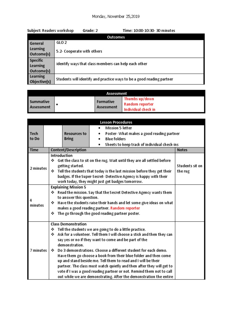 November 25 - Lucy Calkins - Lesson 5 | PDF | Learning | Cognition