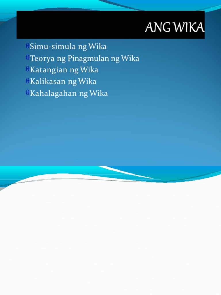 Teorya NG Wika | PDF