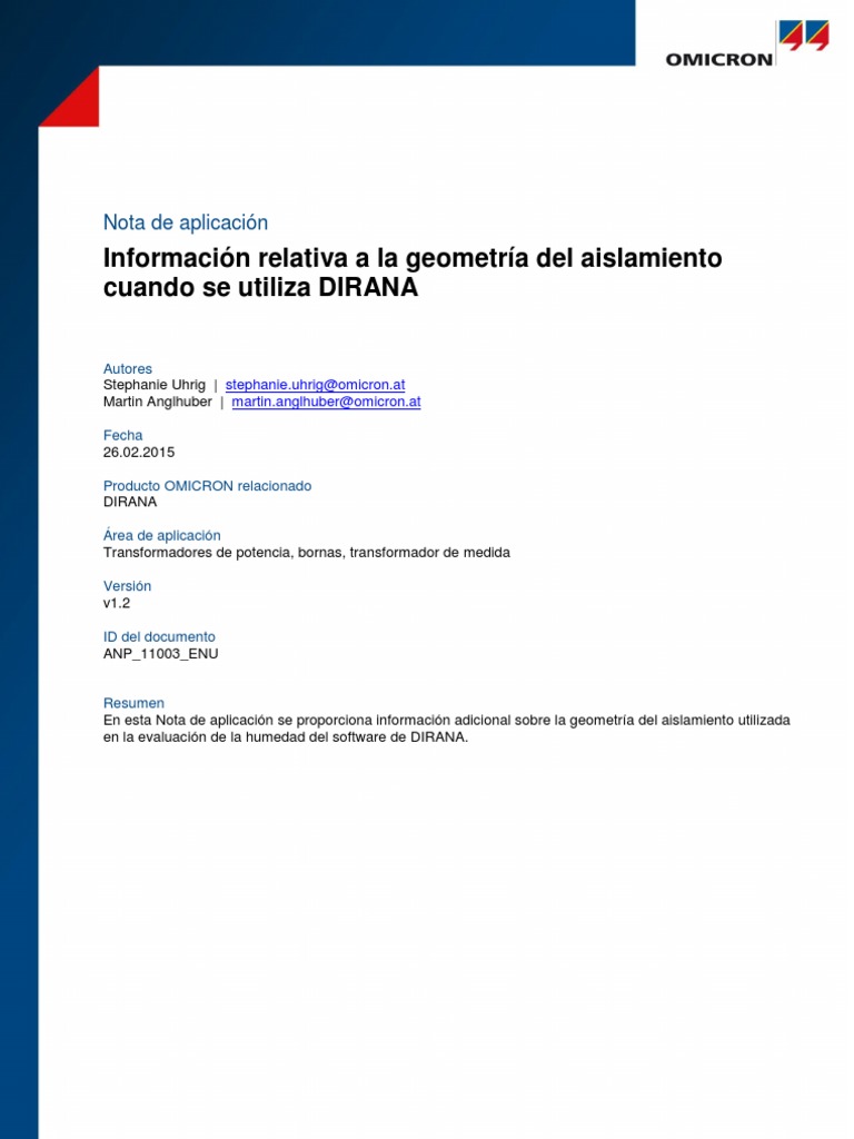 DIRANA AppNote Information Regarding The Insulation Geometry When Using ...