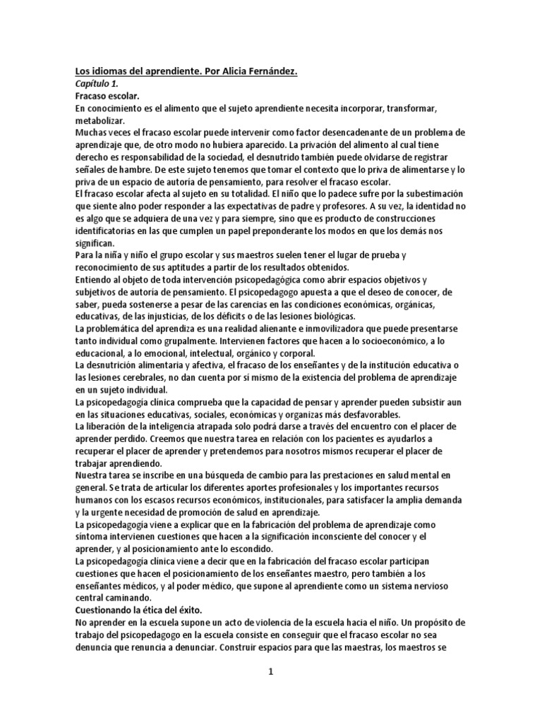 Los Idiomas Del Aprendiente | PDF | Aprendizaje | Subjetividad