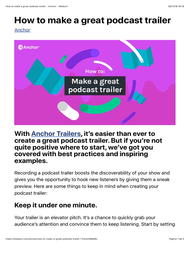 Crafting an Engaging Podcast Trailer | PDF | Podcast | Spotify