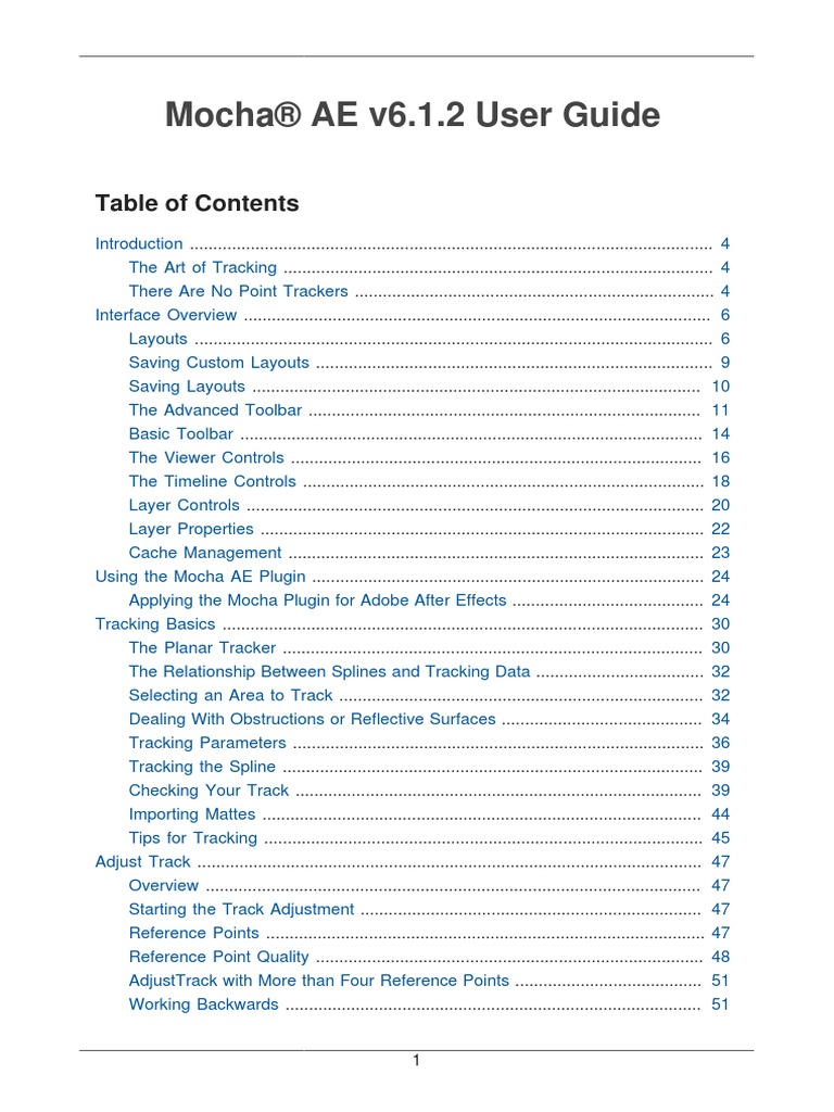 Mocha AE Plugin UserGuide PDF | PDF | Graphical User Interfaces | Contrast (Vision)