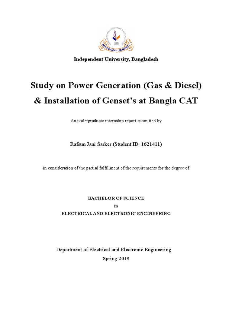 Internship Report of Rafsun Jani Sarker | PDF | Electric Power Distribution | Electric Power ...