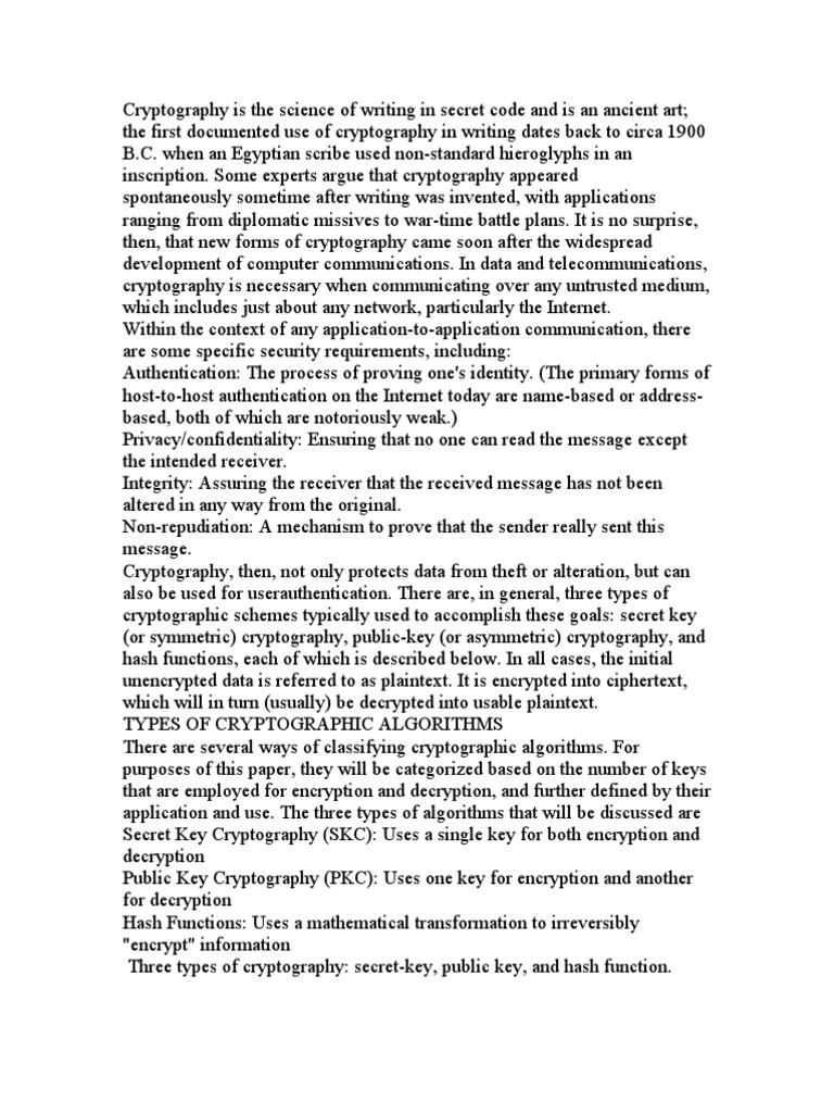 Cryptography Is The Science of Writing in Secret Code and Is An Ancient ...