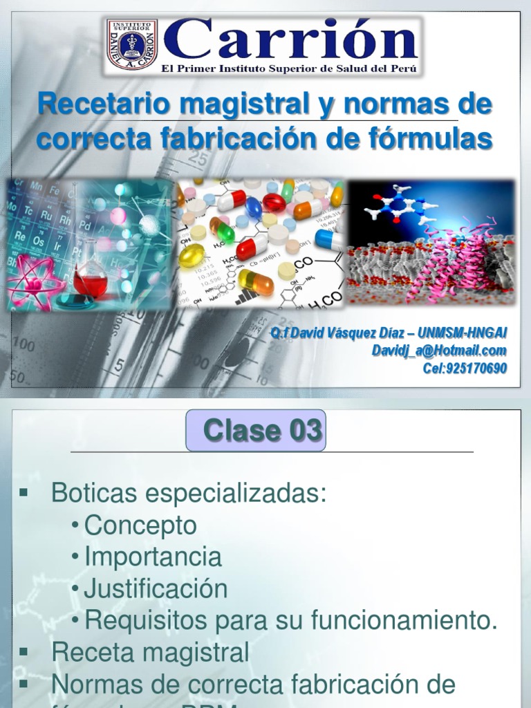 Recetario Magistral - Clase 03 | PDF | Farmacia | Farmacéutico