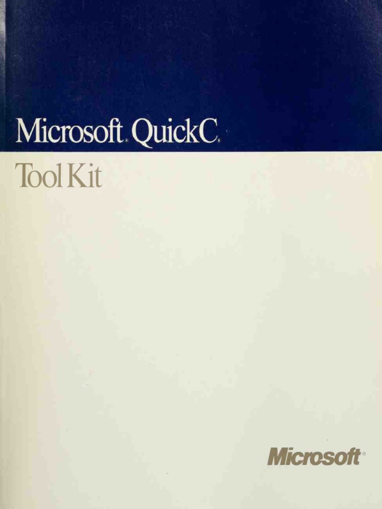 Microsoft QuickC - Tool Kit - Microsoft Corporation PDF | PDF | Library ...