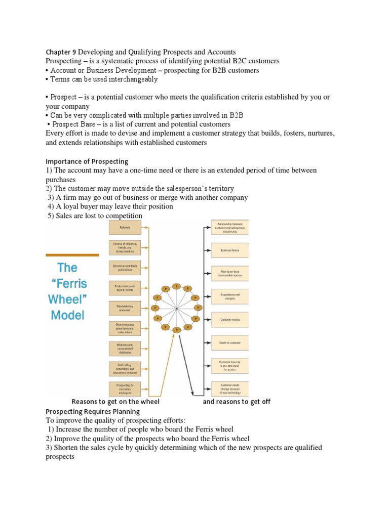 Chapter 9 Developing and Qualifying Prospects and Accounts | PDF ...
