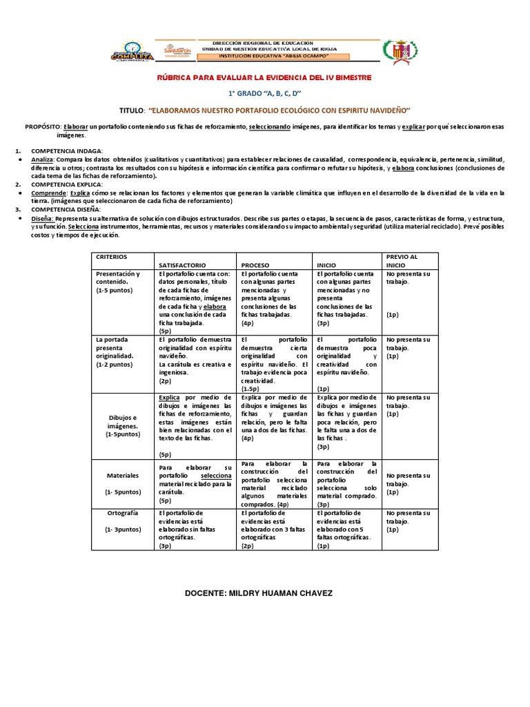 RUBRICA DE CIENCIA Y TECNOLOGIA- IV BIMESTRE.docx | Hipótesis | Ciencia