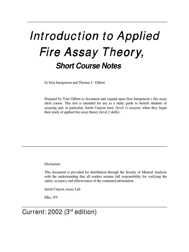 Applied Fire Assay Theory Guide | PDF | Metallurgical Assay | Minerals