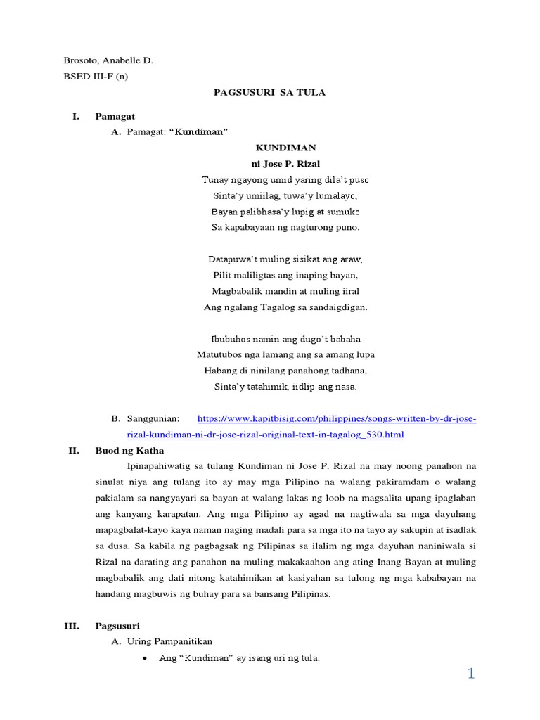 Pagsusuring Pampanitikan | PDF