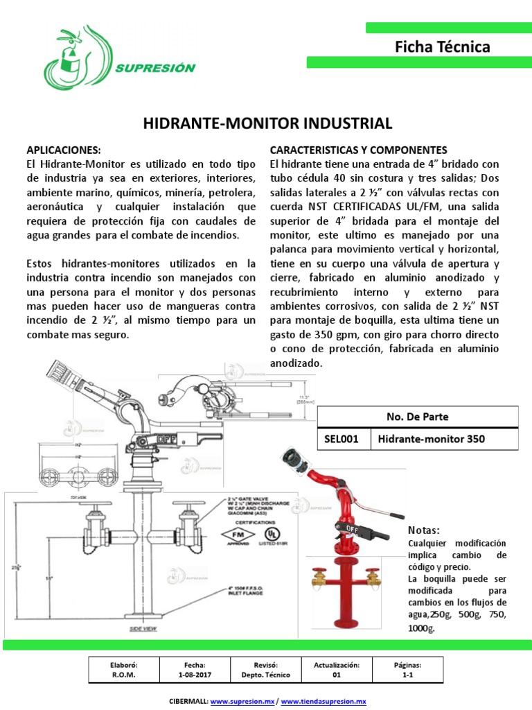 Hidrante Monitor Industrial PDF | PDF | Aluminio | Naturaleza