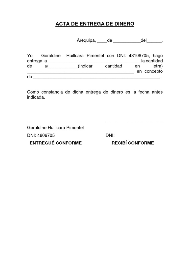 Como Redactar Una Acta De Entrega Recepcion