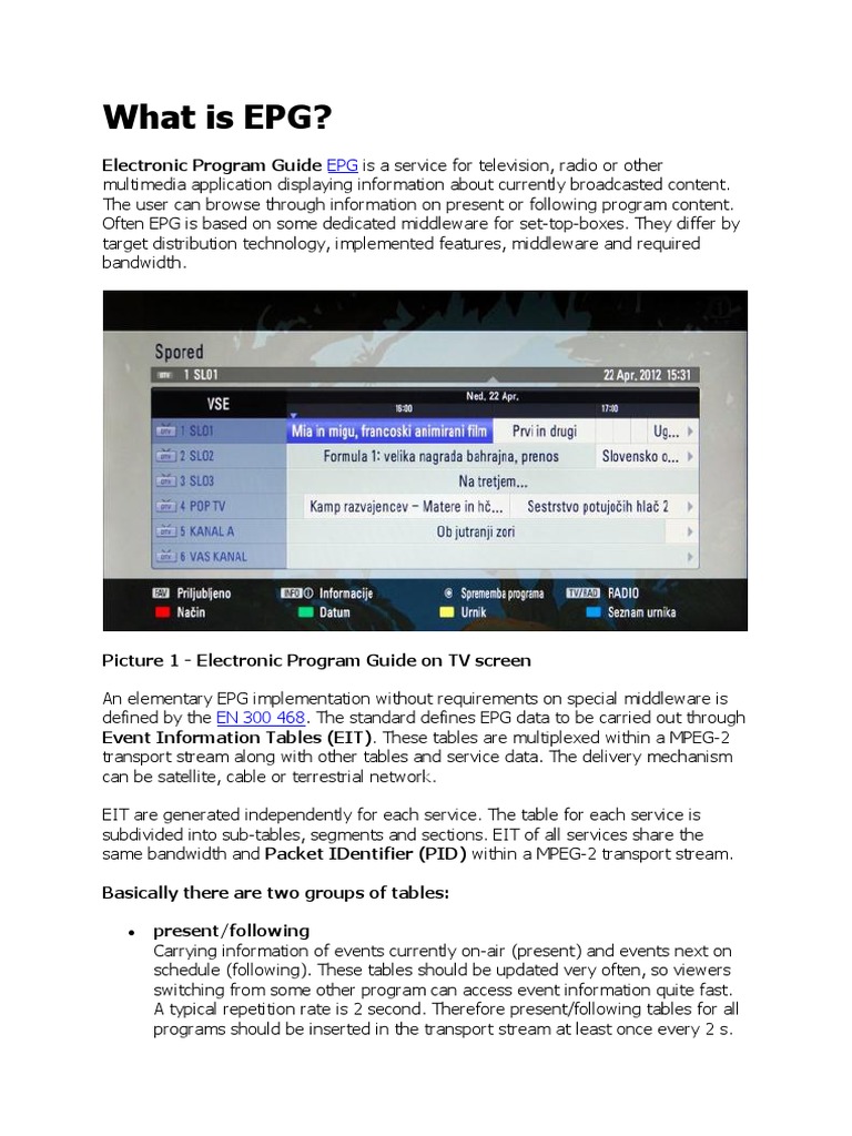 What Is EPG PDF | Download Free PDF | Video | Television