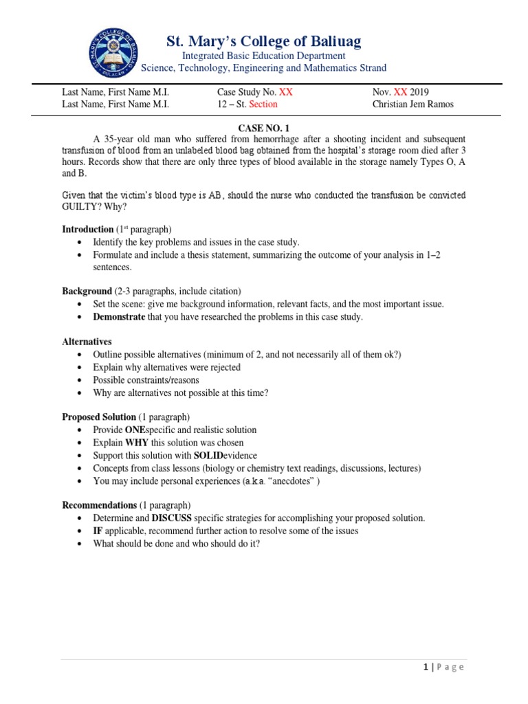 Case Study No. 1 | PDF