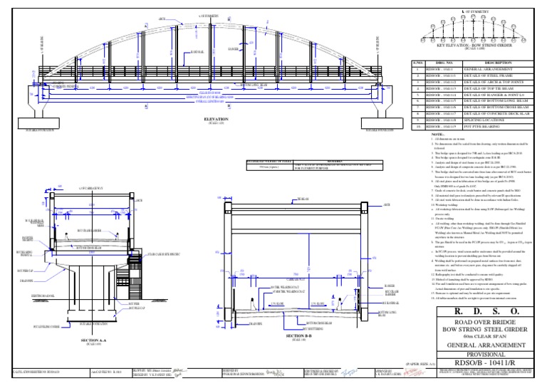 Bow String Girder Bridge Design Details | PDF | Welding | Construction