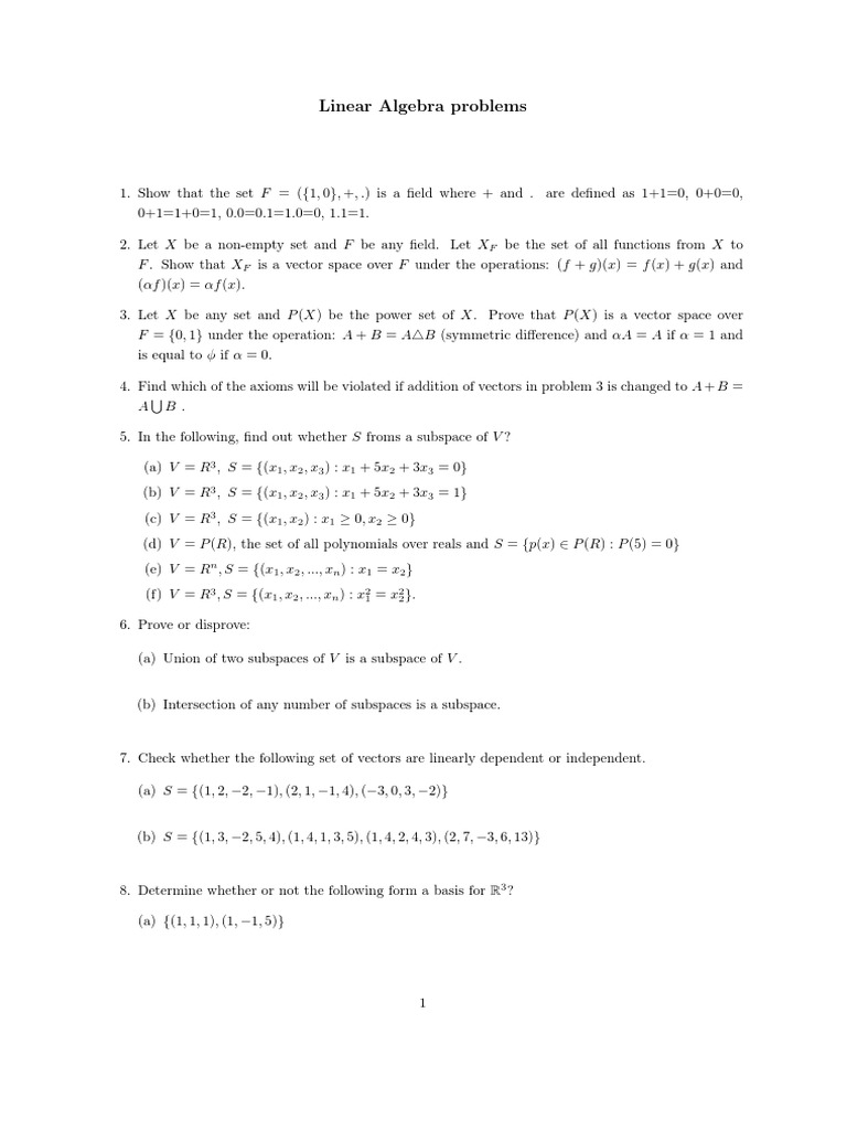 Assignment - and - Solutions - Module 1 | PDF | Linear Subspace | Eigenvalues And Eigenvectors