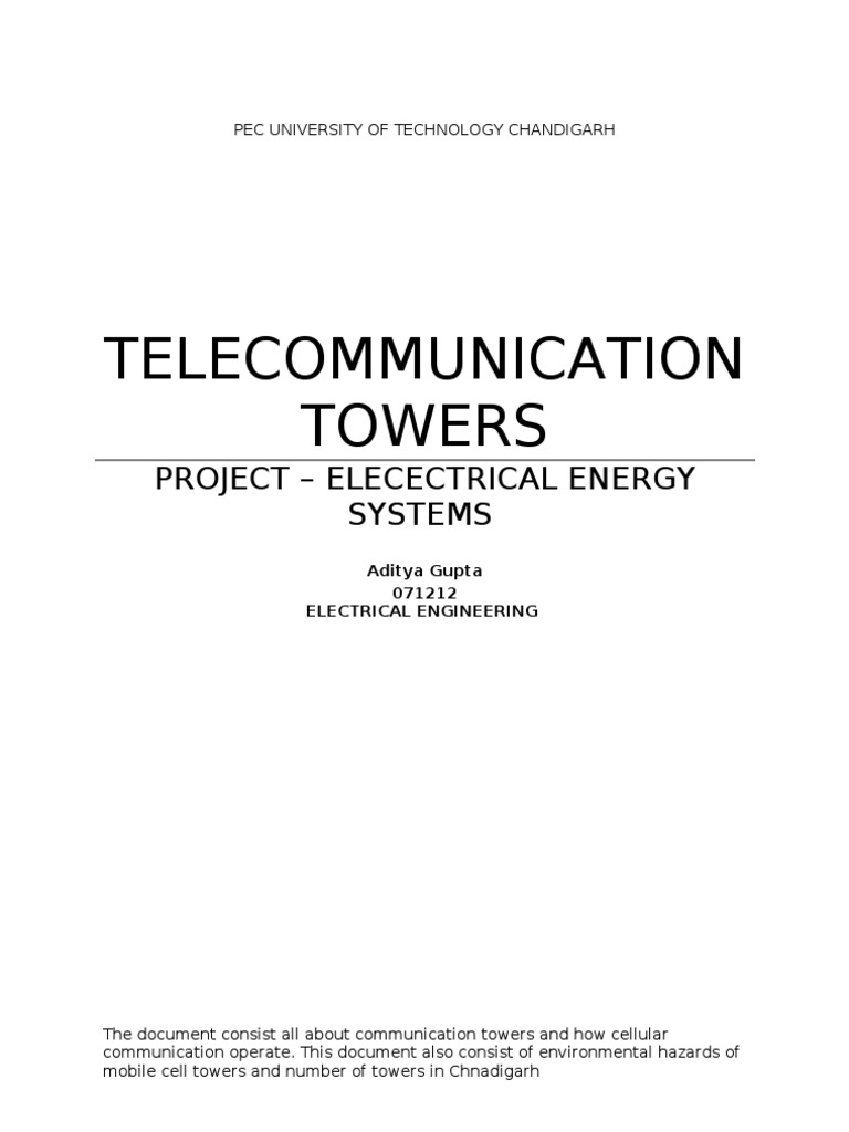 Towers | PDF | Cellular Network | Telecommunications