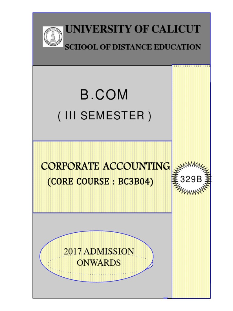 SLM-BCom-CORPORATE ACCOUNTING PDF | PDF | Goodwill (Accounting) | Intangible Asset