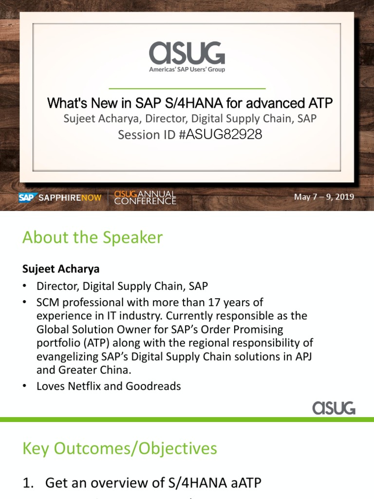 ASUG82928 - Whats New in SAP S4HANA For Advanced ATP PDF | PDF | Sap Se | Computing
