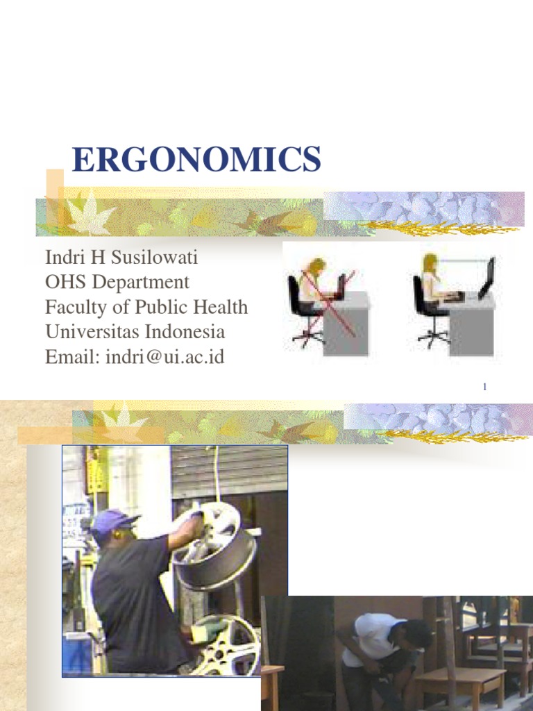 Intro Ergonomics | PDF | Human Factors And Ergonomics | Psychological ...
