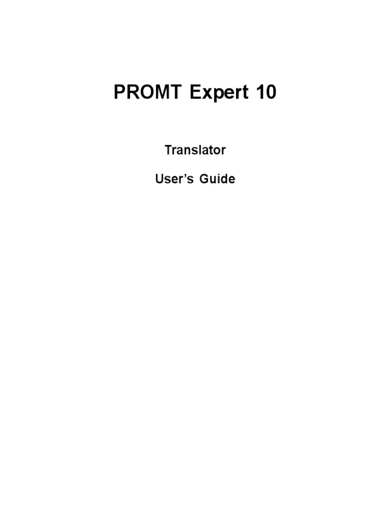 PROMT Expert 10 User's Guide | PDF | Command Line Interface | Microsoft ...