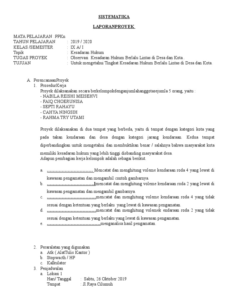 Format Tugas Proyek PPKN | PDF