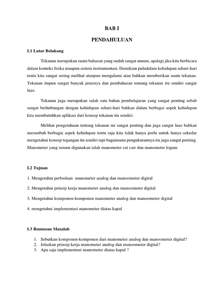 MANOMETER UNTUK KAPAL | PDF