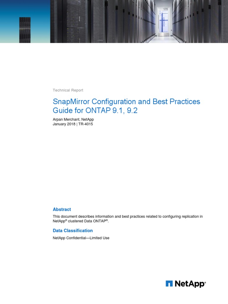 Netapp Snapmirror Configuration Pdf Backup Replication Computing