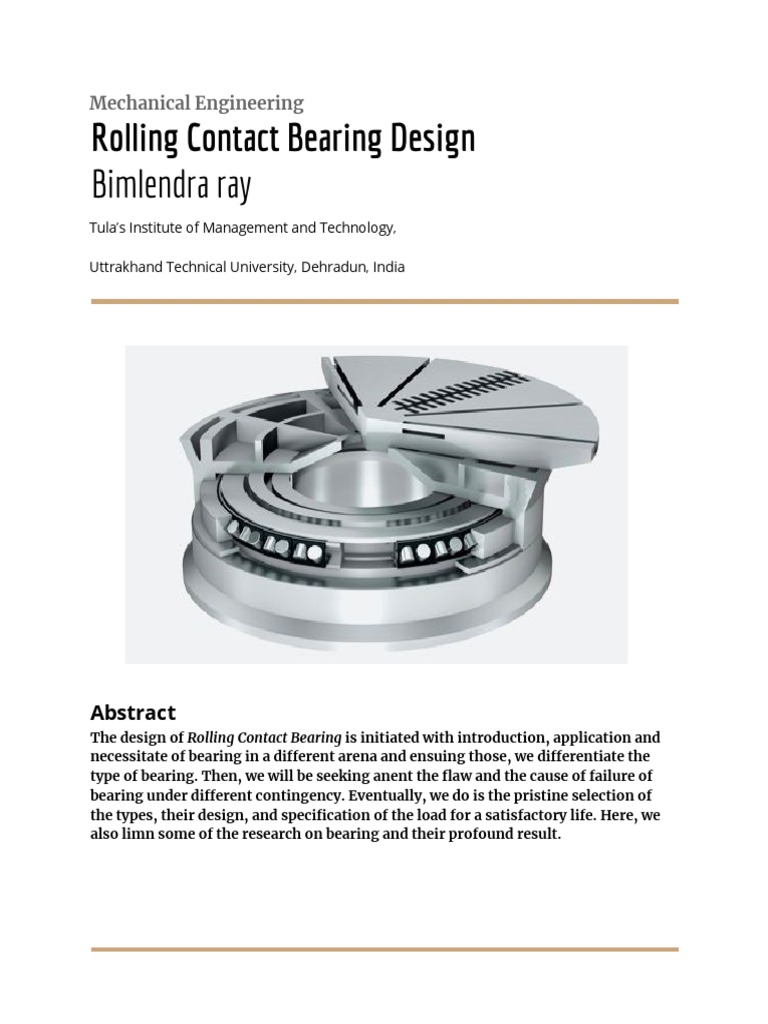 Rolling Contact Bearing | PDF | Bearing (Mechanical) | Corrosion
