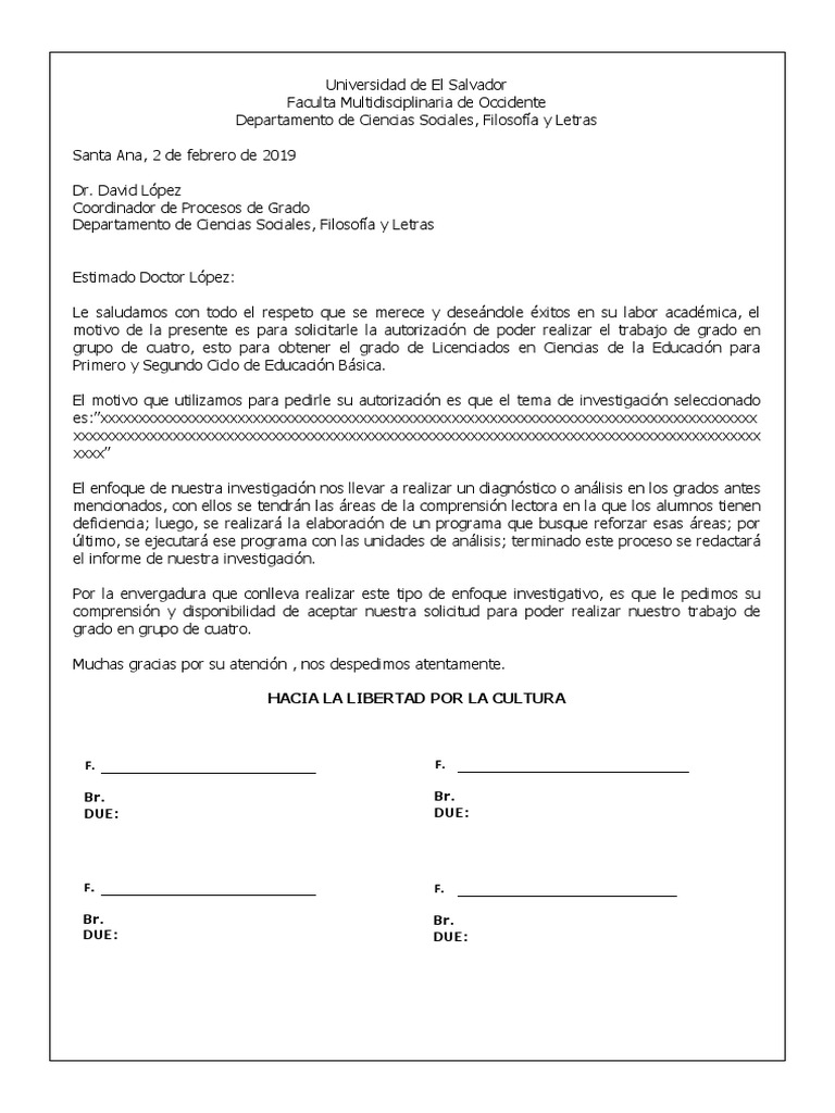 Cartas Egreso UES
