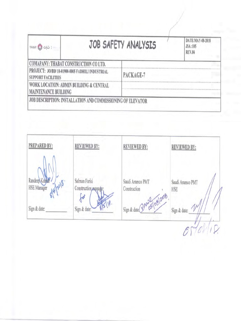 Jsa No.105 Rev 04 Installation & Commissioning of Elevator | PDF