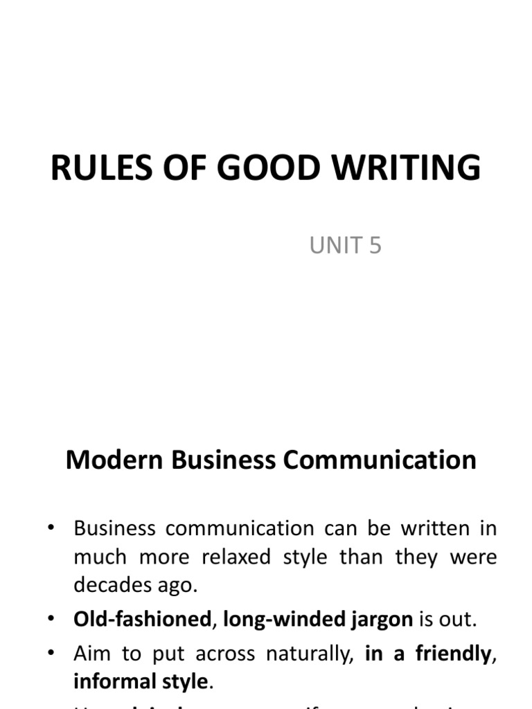 Modern Business Writing Rules | PDF | Proofreading | Plain Language