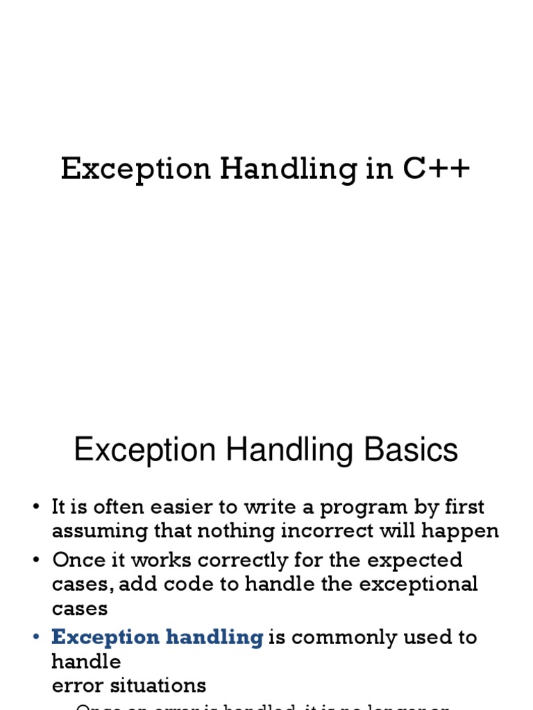 C++ Exception Handling Guide | PDF | Computer Science | Information Technology Management
