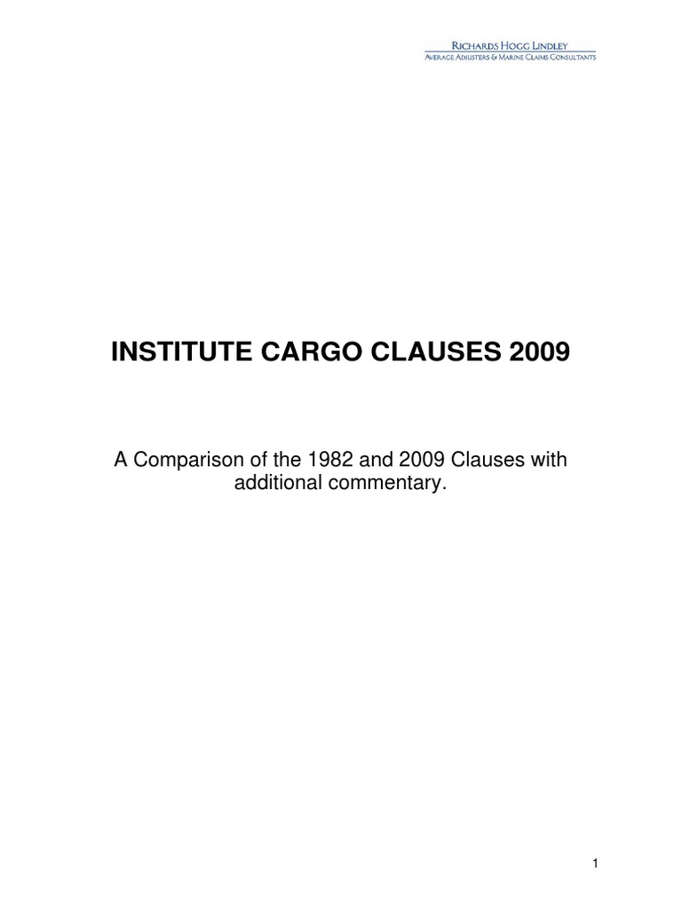 2009 Institute Cargo Clauses Overview | PDF | Insurance | Nuclear Weapons