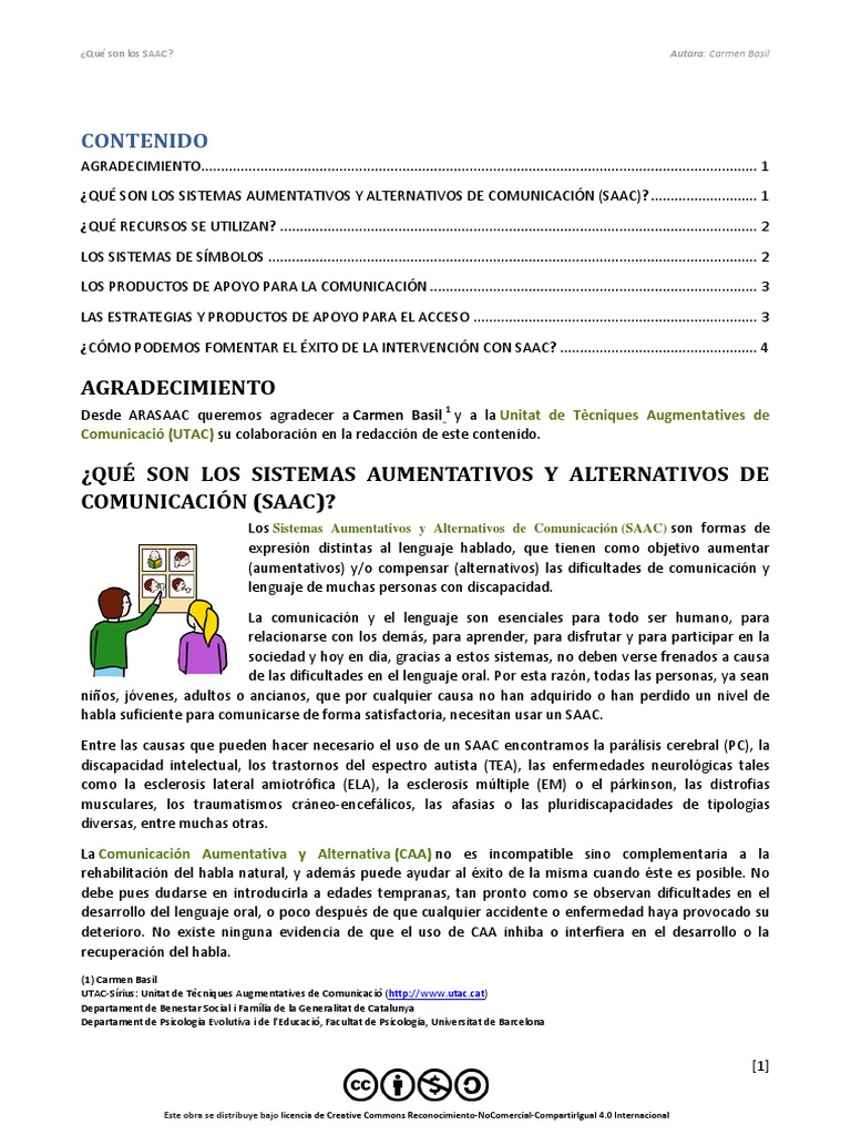 Introducción a los SAAC: Definición y Uso | PDF | Comunicación | Invalidez