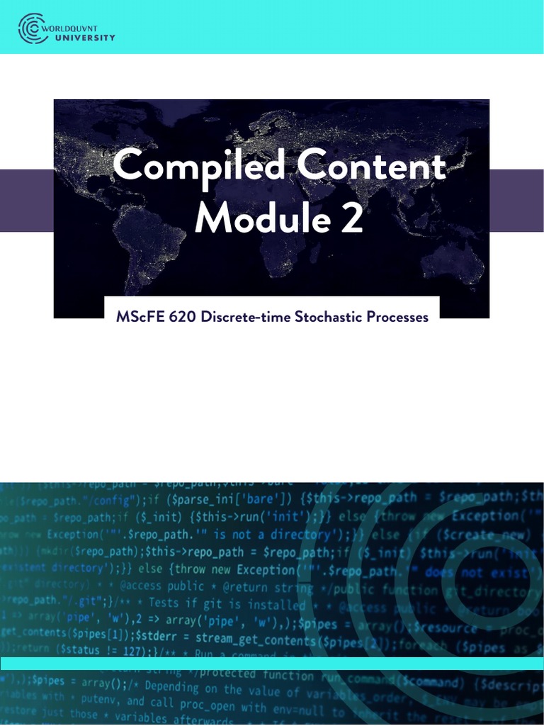 WQU MScFE Discrete-Time Stochastic Processes M2 | PDF | Stochastic Process | Discrete Time And ...