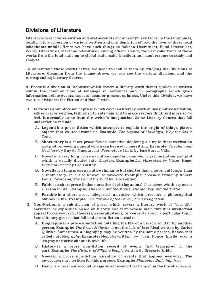 Divisions of Literature | PDF | Lyric Poetry | Poetry