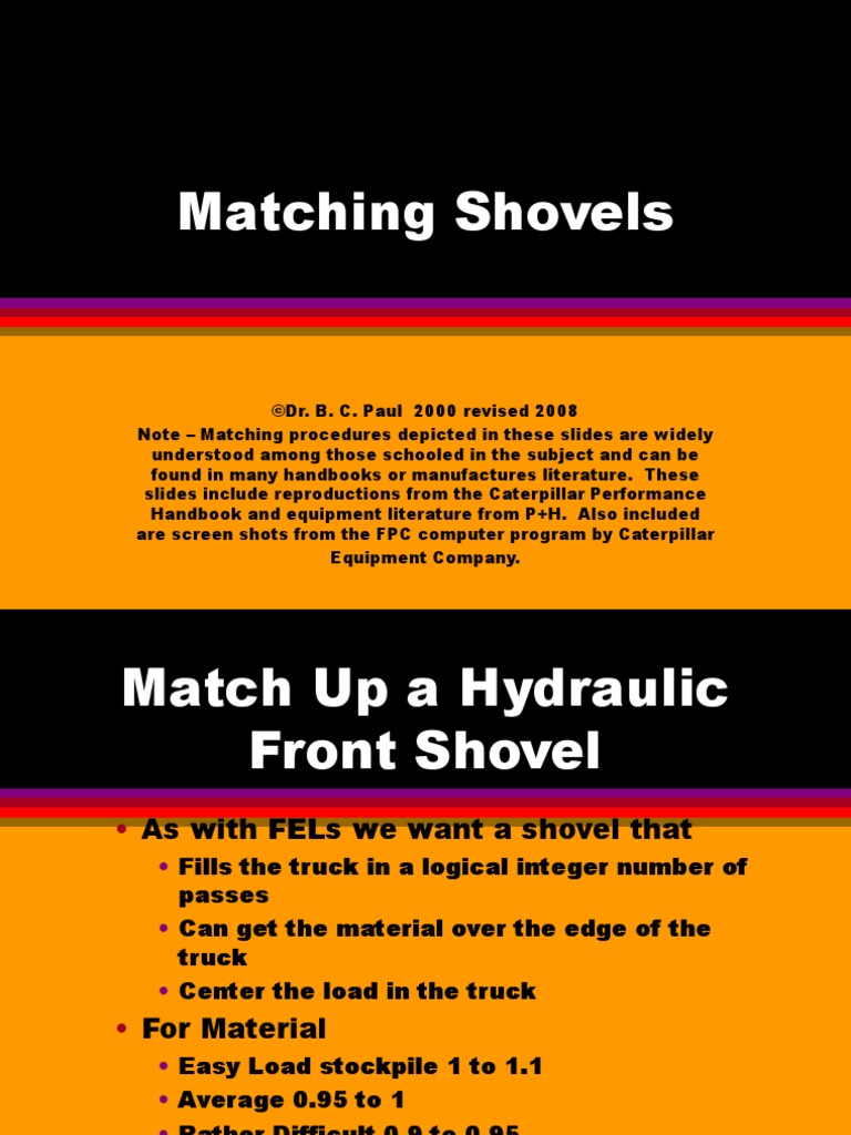 New Matching A Shovel | PDF | Loader (Equipment) | Truck