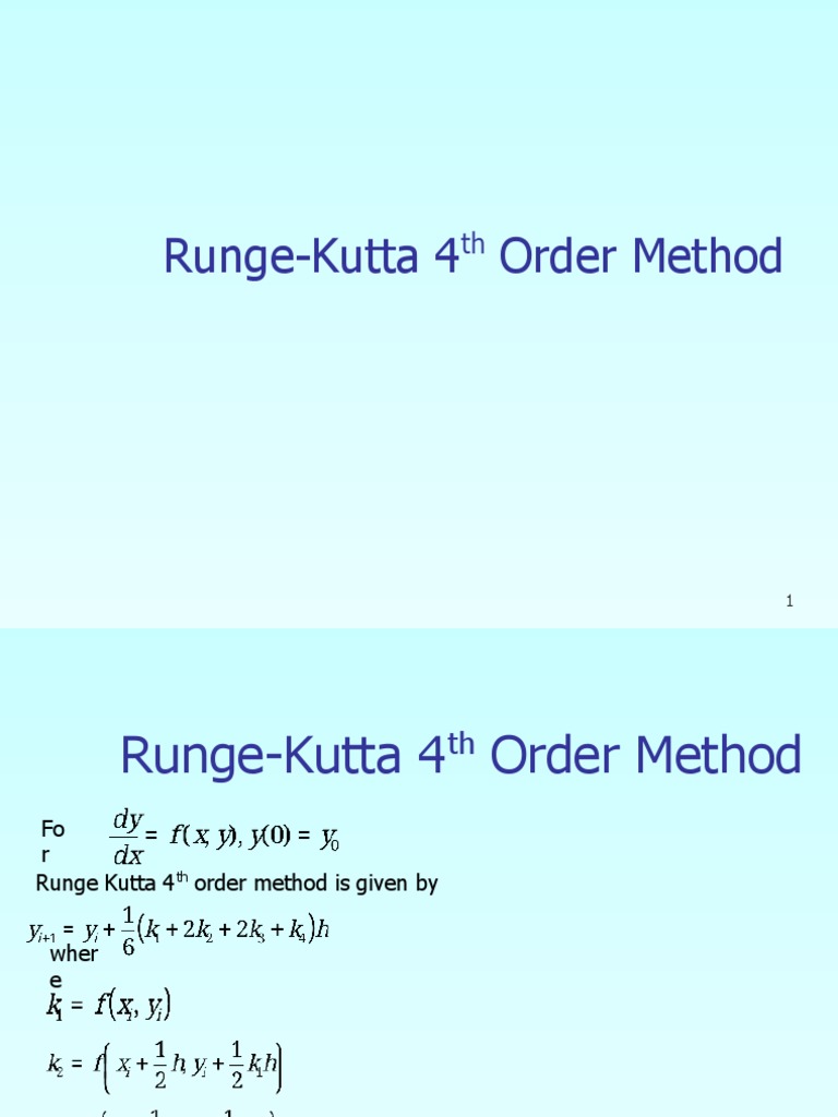 Runge-Kutta 4 Method | PDF | Differential Equations | Algorithms