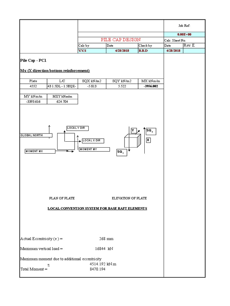 Pile Cap | PDF | Bending | Stress (Mechanics)