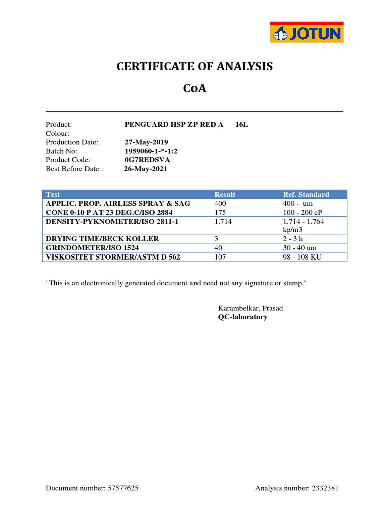 Batch Certificate Sample | PDF