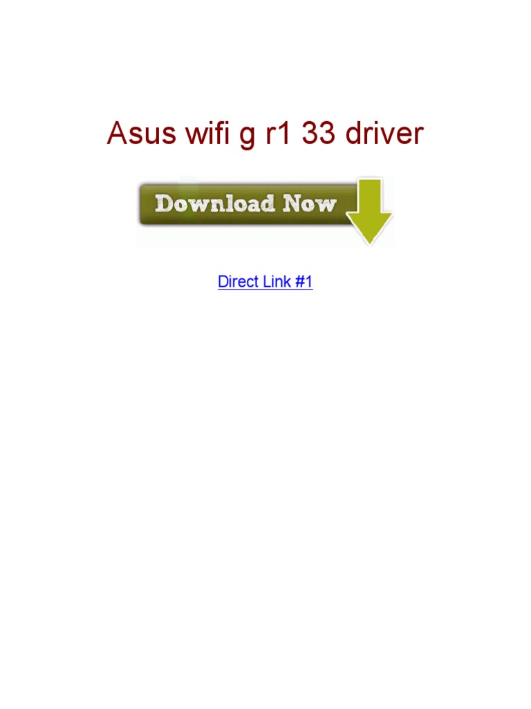 Asus Wifi G r1 33 Driver | PDF | Device Driver | Microsoft Windows