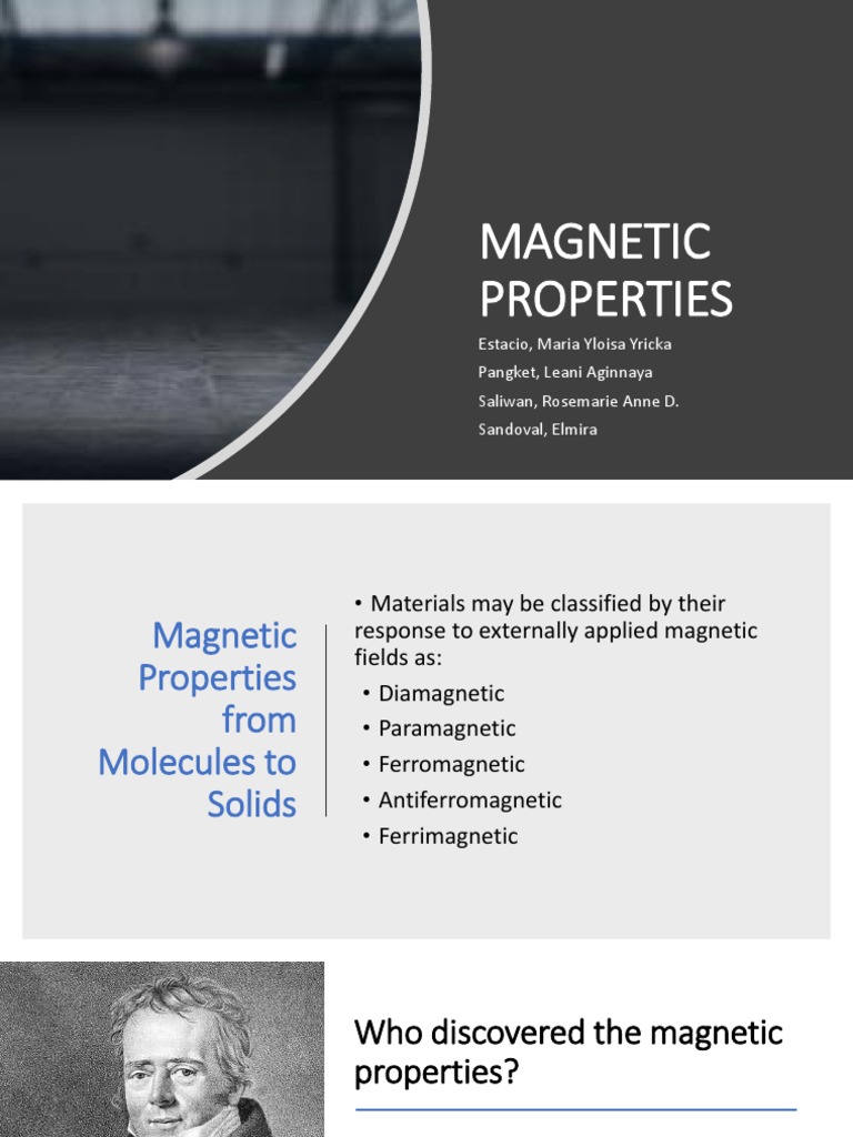 Magnetic Properties and Types Explained | PDF | Magnetism | Ferromagnetism