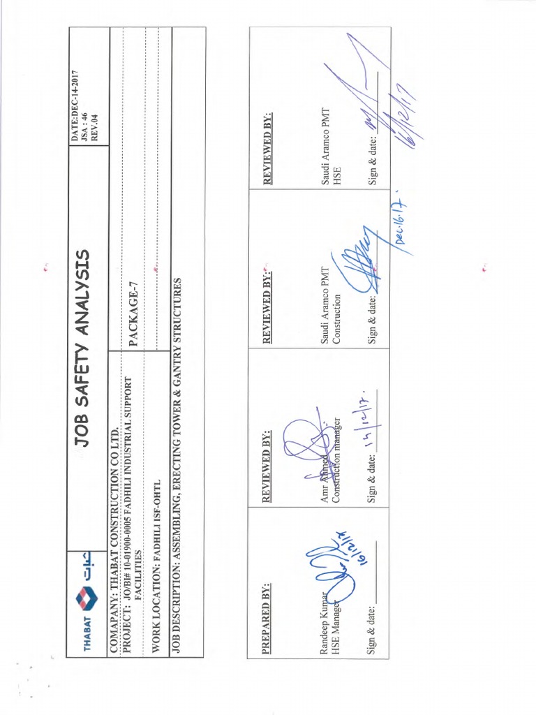 Jsa 46 Rev 04 Erectioning, Assembling Tower & Gantry Structures PDF | PDF