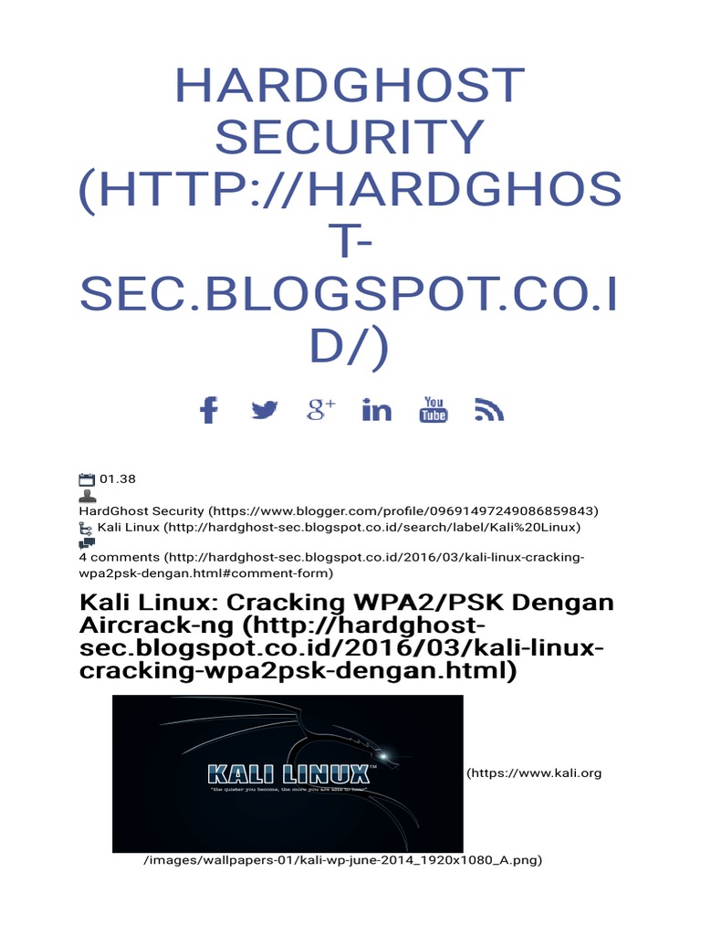 Kali Linux Cracking Wpa2psk Dengan - HTML PDF | PDF