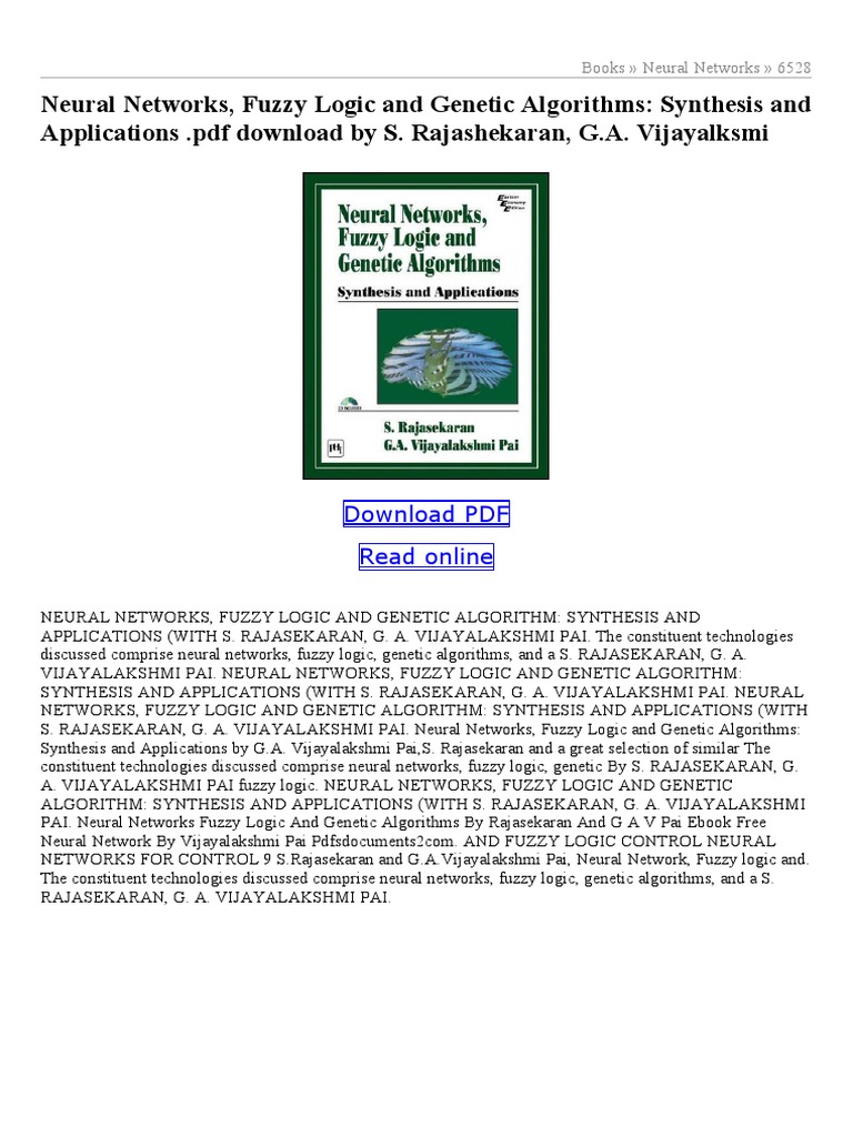 Neural Networks Fuzzy Logic And Genetic Algorithms Synthesis And Applications Pdf Pdf